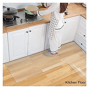 Clear PVC Desk Chair Mat 1mm Transparent Non-Slip Office Chair Mat,Transparent Non-Slip Office Chair Mat,Plastic Vinyl Floor Runner Protector Waterproof Dustproof,70/90/110/130/150cm wide,100-280cm le