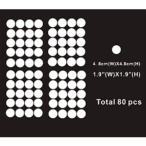 80pieces/ Set 4.8cm Polka dot Wall Sticker -Easy Peal & Stick- Environmental Removable Kids Nursery Room Decor Decal Sticker (White)