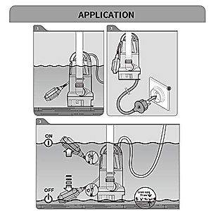 Lanchez 1 HP Submersible Sump Pump 4462GPH Clean & Dirty Water Transfer Pump with Float Switch for Pool Garden Cellar Pond