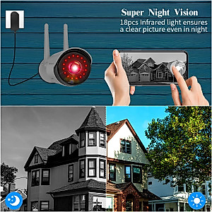 WEILAILIFE (3.0MP & 2-Way Audio)Dual Antennas Security Wireless Camera Outdoor, 2K WiFi Home IP Bullet Exterior Surveillance Camera