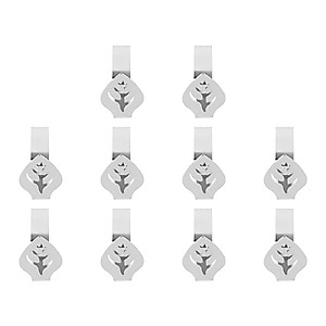 HYEIUIRA 10Pcs Tablecloth Clips Stainless Steel Leaf Style Anti Slip Multi Function Table Cloth Holders for Family Party Cafe (Silver)