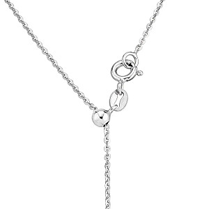 Miabella 925 Sterling Silver Italian 1.3mm Adjustable Solid Diamond Cut Thin Bolo Cable Chain Necklace for Women, Slider Chain 14-24 Inch Made in Italy (Sterling-Silver)