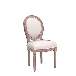 Virabit French Country Dining Chairs Set of 4, Vintage Louis Chairs with Curved Backrest and Beautifully Carved Solid Wood Frame Farmhouse Dining Chairs for Living Room, Kitchen, Restaurant