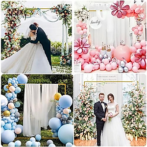 Asee'm 6.6FTx6.6FT Gold Wedding Arch Backdrop Stand Square Metal Rectangular Arch Frame for Ceremony Party Birthday Bridal Baby Shower Anniversary Arbor Balloon Decoration