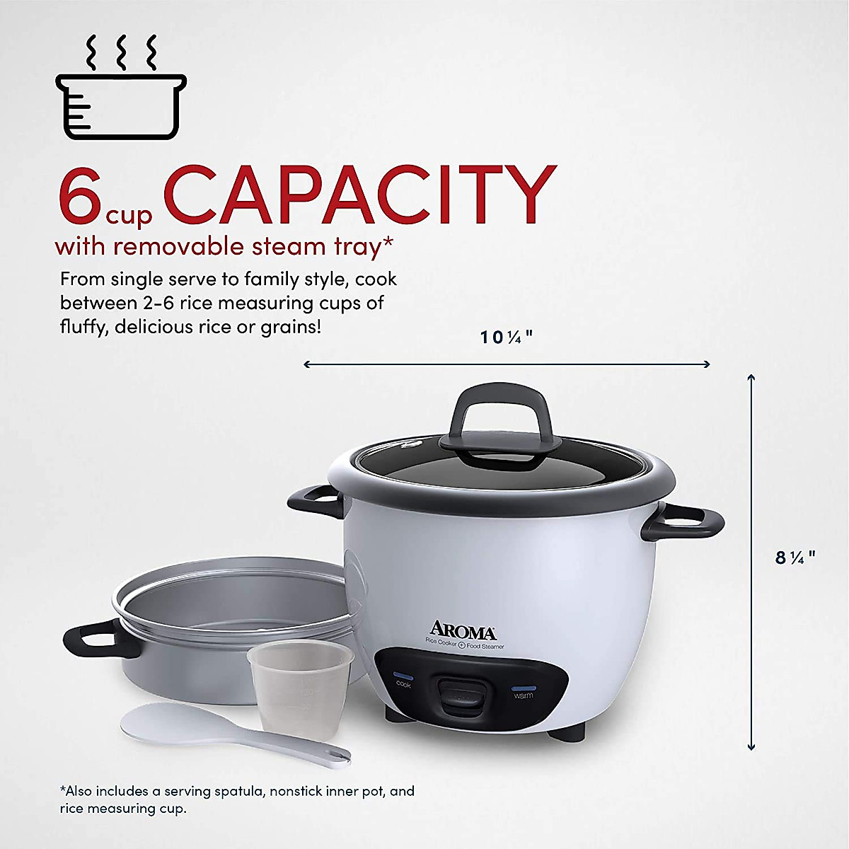 6-Cup Pot Style Rice Cooker and Food Steamer (Renewed)