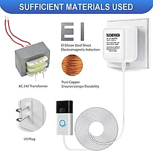TAICHIPANDA 24 Volt Transformer, C Wire Adapter for Nest Honeywell Ecobee and Sensi Thermosta Doorbell Transformer for Nest Hello Doorbell and Any Doorbells Require 24V Power Supply