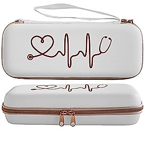 Plaris Stethoscope Case for Nurses Compatible with 3M Littmann/MDF/Omron Stethoscopes - Extra Room for Medical Bandage Scissors EMT Trauma Shears and LED Penlight, (Black)