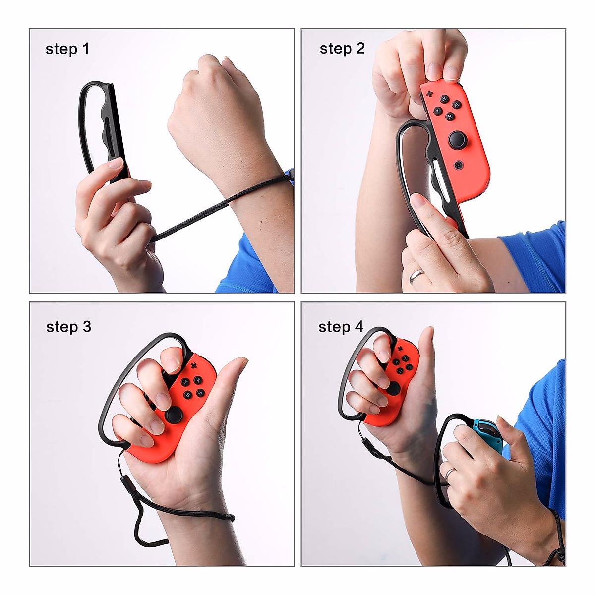 Switch Boxing Grips, Switch Accessories Compatible with Nintendo Switch Sports and Nintendo Switch Boxing Games - 2 Packs (Black)