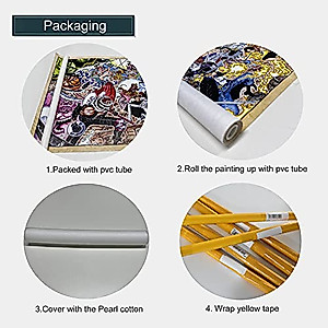 PINKNORDIC Anime WT100 Poster The Straw Hat Pirates Zoro ACE Canvas Wall Art for Living Room Decor Boy Gift (Unframed, 12x48inch)