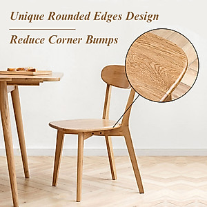 Bamskov 100% Solid Oak Wood Dining Room Chairs - Practical Kitchen Chairs - Wood Chair for Dining Room, Kitchen (1, Natural)