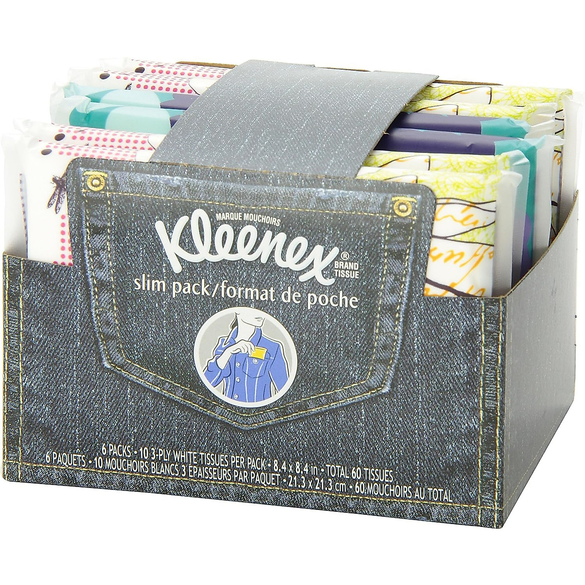 3 Pk Slim Pack Wallet Size (2 Pack) = 60 Tissues - Most Elegant Look of Any Portable Tissue Anywhere