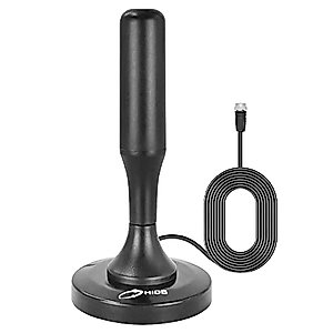 TV Antenna, Digital TV Antenna Indoor for Smart TV, 360° Reception & Strong Magnetic Base Digital HDTV Antenna, Long Range Reception- Support 4K 1080p Fire tv Stick and All TV's - 10ft Long Cables