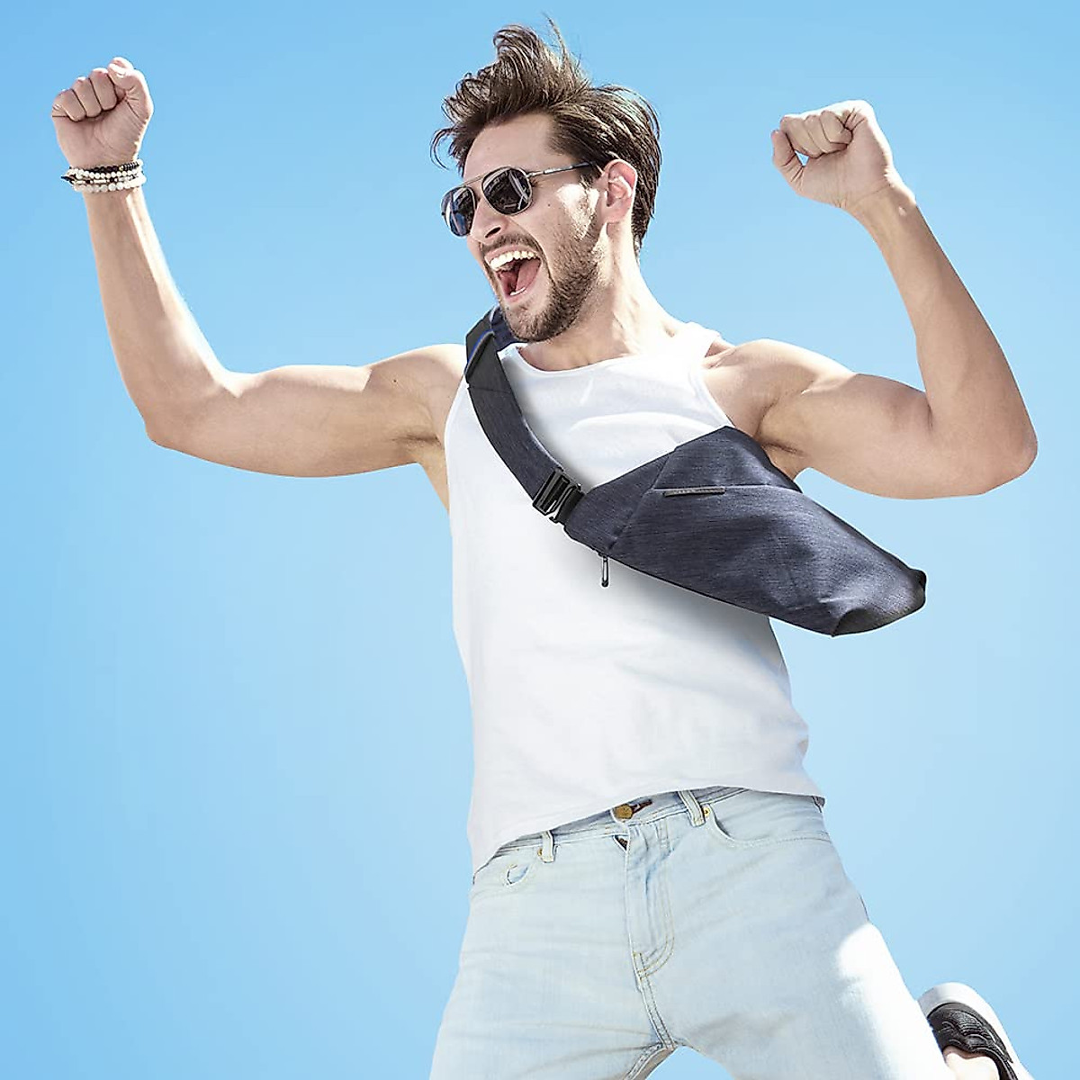 NIID D1 Chest Pack Crossbody Bag Sling bag Slim Backpack Multipurpose Casual Daypack(Camouflage, Right Hand)