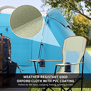 Outsunny Outdoor Rocking Chair Folding Camping Chair Portable Rocker with Armrests, Side Cup Holders, & Carry Bag, Green