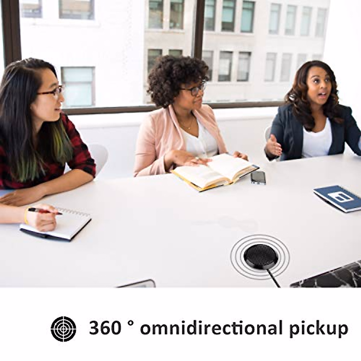 Dreokee Conference Microphone 3.5mm Desktop Computer Mic for Computer Desktop and Laptop 360° Omnidirectional Condenser Mic for Online Meeting/Class, Skype, Recording, Chatting, Gaming