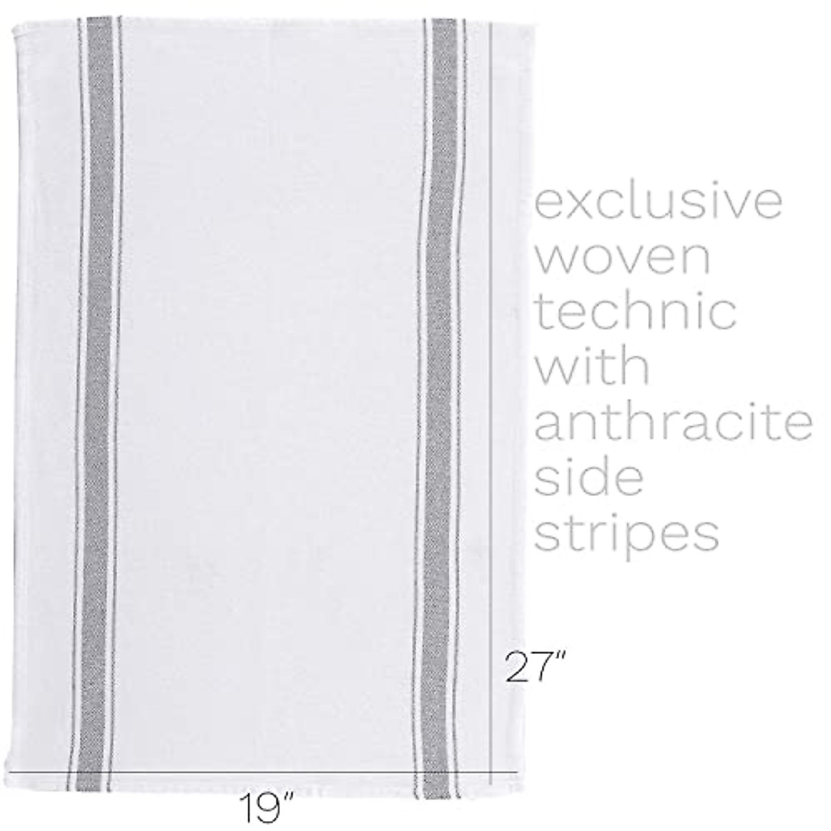 BAROOGA Turkish Hand Towel Set (Pack of 4), Decorative Towels for Bathroom (19 x 27 inches), White Turkish Kitchen Towels, Quick Dry 100% Cotton Farmhouse Hand Towels