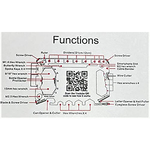 18-in-1 Snowflake Multi-tool with Wallet Multi Tool Credit Card Stainless Steel Bottle Opener, Box Cutter, Phillips Screwdriver, Allen Wrench, Credit Card Multi Toll Gift Set, Survival Gear (black)