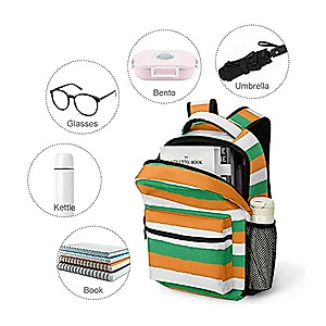 Stripes Saint Patrick Kids Backpack, Student School Bags for Boys & Girls, Bookbags with Adjustable Strapfor Travel