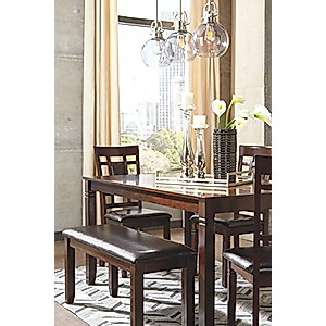 Signature Design by Ashley Bennox Dining Room Set, Includes Table, 4 18" Chairs & Bench, Brown