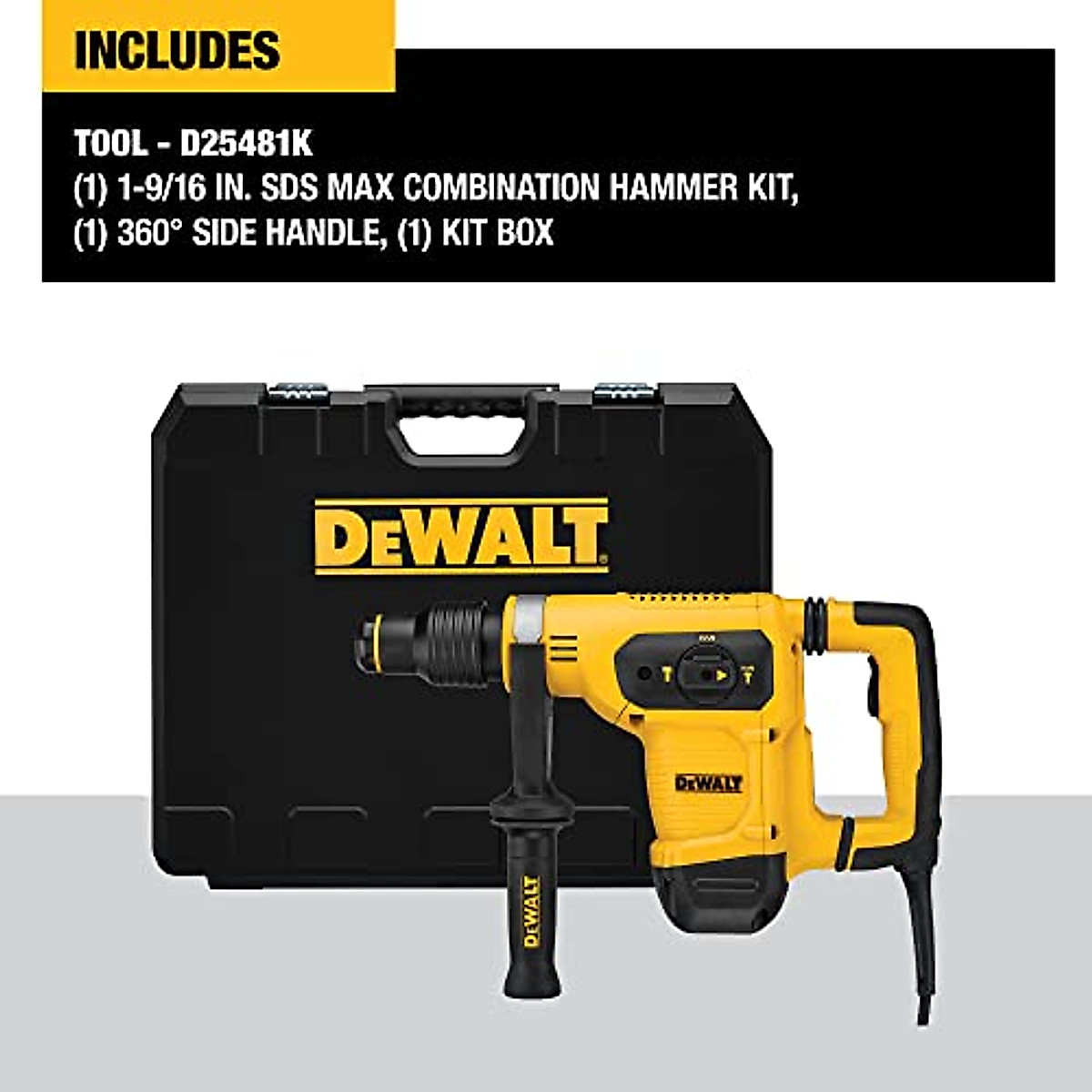 DEWALT Rotary Hammer/Drill Combination Kit, SDS MAX, 40mm (D25481K)