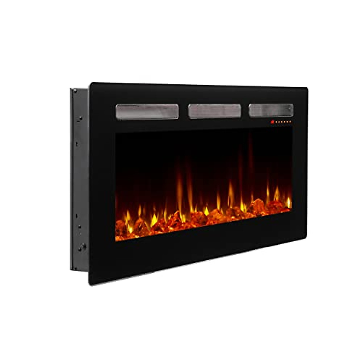 Dimplex Sierra 48" Wall-Mounted/Tabletop/Built-in Electric Linear Fireplace (Model: SIL48), 4777 BTU, 120 Volt, 1400 Watt, Black