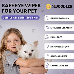 We Love Doodles Dog Eye Wipes - Gently Clean Eyes with Pre-Soaked Pet Eye Wipes Pads & Safe Dog Eye Cleaner - Effective Dog Tear Stain Remover (150 PCS)