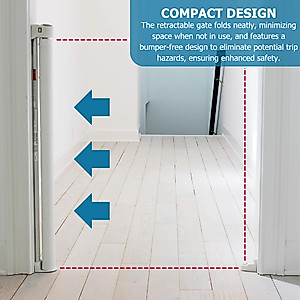 Cardinal Gates RETG Retractable Baby Gate - Mesh Retractable Dog Gate - Extends Up to 55 Inches Wide - 36 Inches Tall - White
