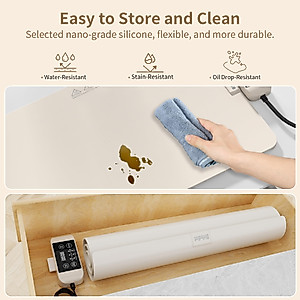 Food Warming Mat - Warming Trays for Buffets Party, Silicone Electric Heating Tray Roll Up, Electric Food Warmers for Parties 3 Modes