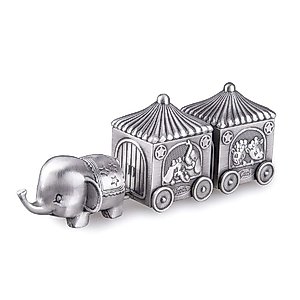 Feyarl First Curl and Tooth Elephant Keepsake Box Teeth Fairy Organizer Containter Tins Box for Christmas Kids Shower Newborn Birthday Gift