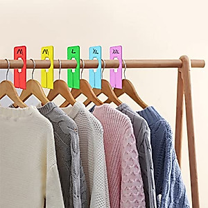 30 PCS Closet Rack Dividers, 6 Colors Rectangular Clothing Hanger Dividers with a Bonus Marker, Writable & Reusable for Sorting Clothes Size, Color Brand