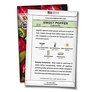 Sow Right Seeds - Cubanelle Pepper Seed for Planting - Non-GMO Heirloom Packet with Instructions to Plant an Outdoor Home Vegetable Garden - Great Gardening Gift (1)