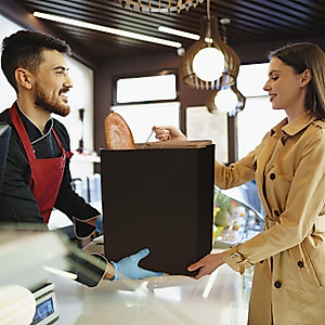 Prime Line Packaging 14x10x16.5 100 Pack Small Shopping Bag, Black Paper Bags with Handles for Small Business, Boutique, Thank You Gift Bags Bulk