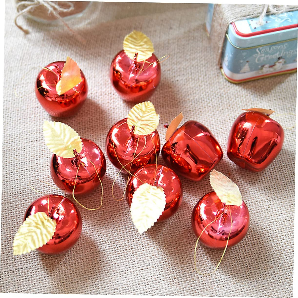 Amosfun 48pcs Mini Hanging Ornaments Xmas Tree Hanging Ornament Mini Hanging Apple Ornaments Red Decorations Wedding Tree Decor Mini Christmas Apples Fruit Decor Pendant Christmas Tree