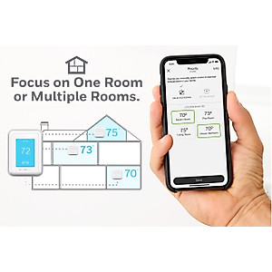 Honeywell Home T9 WiFi Smart Thermostat with 1 Smart Room Sensor, Touchscreen Display, Alexa and Google Assist