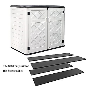 KINYING Metal Black Shelving for 48 Cu.ft Large Storage Shed, 51 in * 13 in, with Screws,Easy Assembly