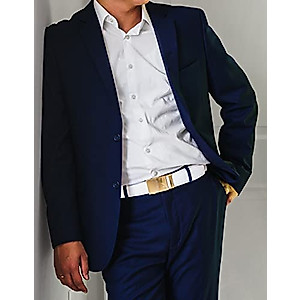 Tonywell White Belt Men, Ratchet Belt Leather Genuine 1.5 Inch Wide for Dress Pants & Jeans