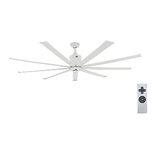 iLiving HVLS Big Ceiling Fan with IR Remote, High Volume Low Speed Fan, Reversible (72-Inch / 9900 CFM), White