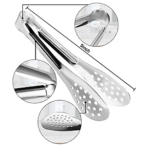 10PCS Serving Tongs, Small Kitchen Tongs,XEVOM Stainless Steel small tongs, Appetizer Tongs Ice Tongs Mini Sugar Tongs (5 Inch)