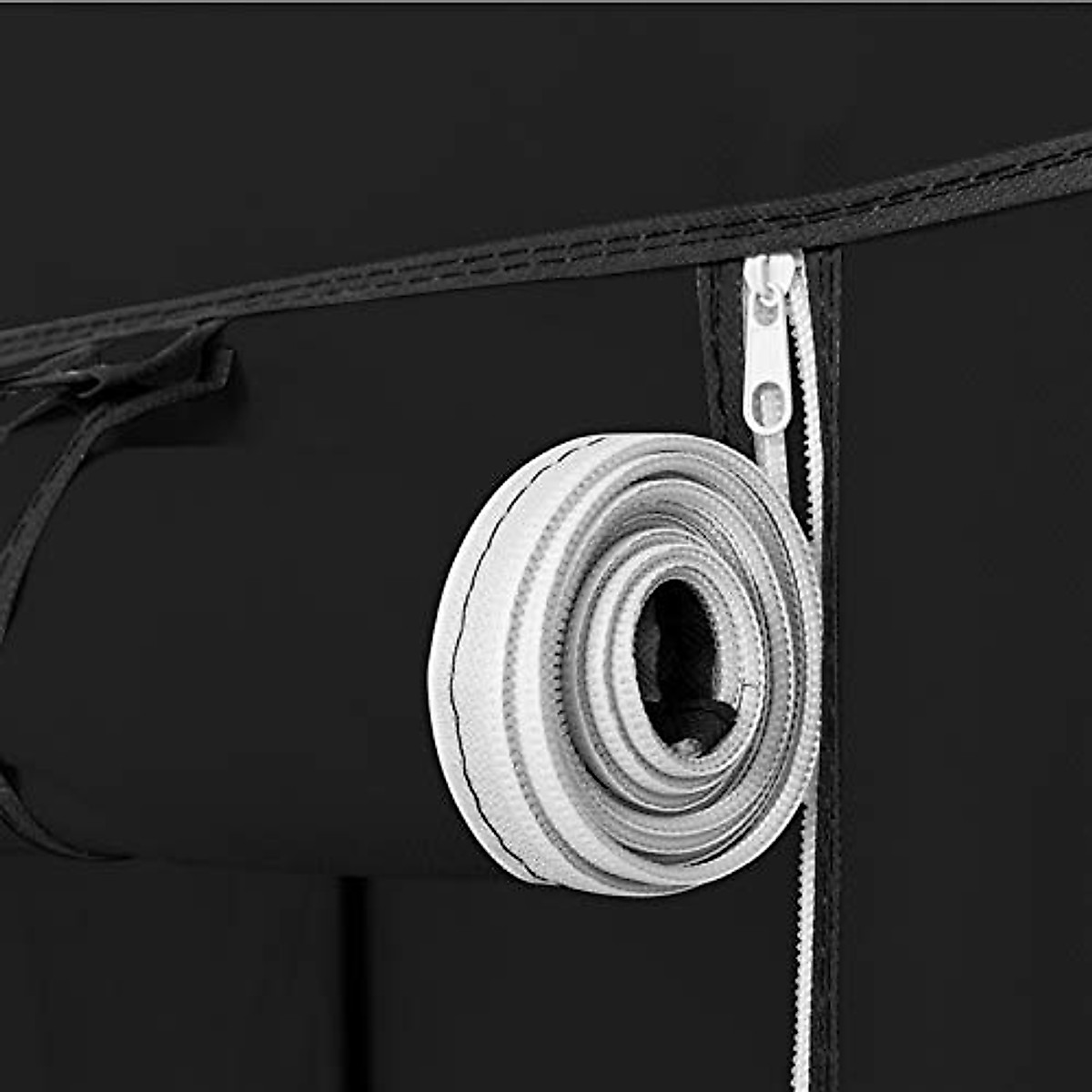 SoSo-BanTian1989 Metal Frame Portable Closets Fabric Wardrobe, Clothing Cabinet Storage Organizer with Dustproof Cover (Black)