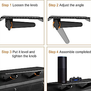 Bracwiser No Drill TV Top Shelf 24 inch Wide Monitor Top Mounting Bracket Platform Holds Speaker, AV Receiver, Media Box, Game Console and More