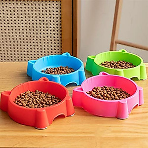 FUUIE Bowls for Food and Water Bowl Durable Thickened Plastic Bowls for Pets (Color : Blue)