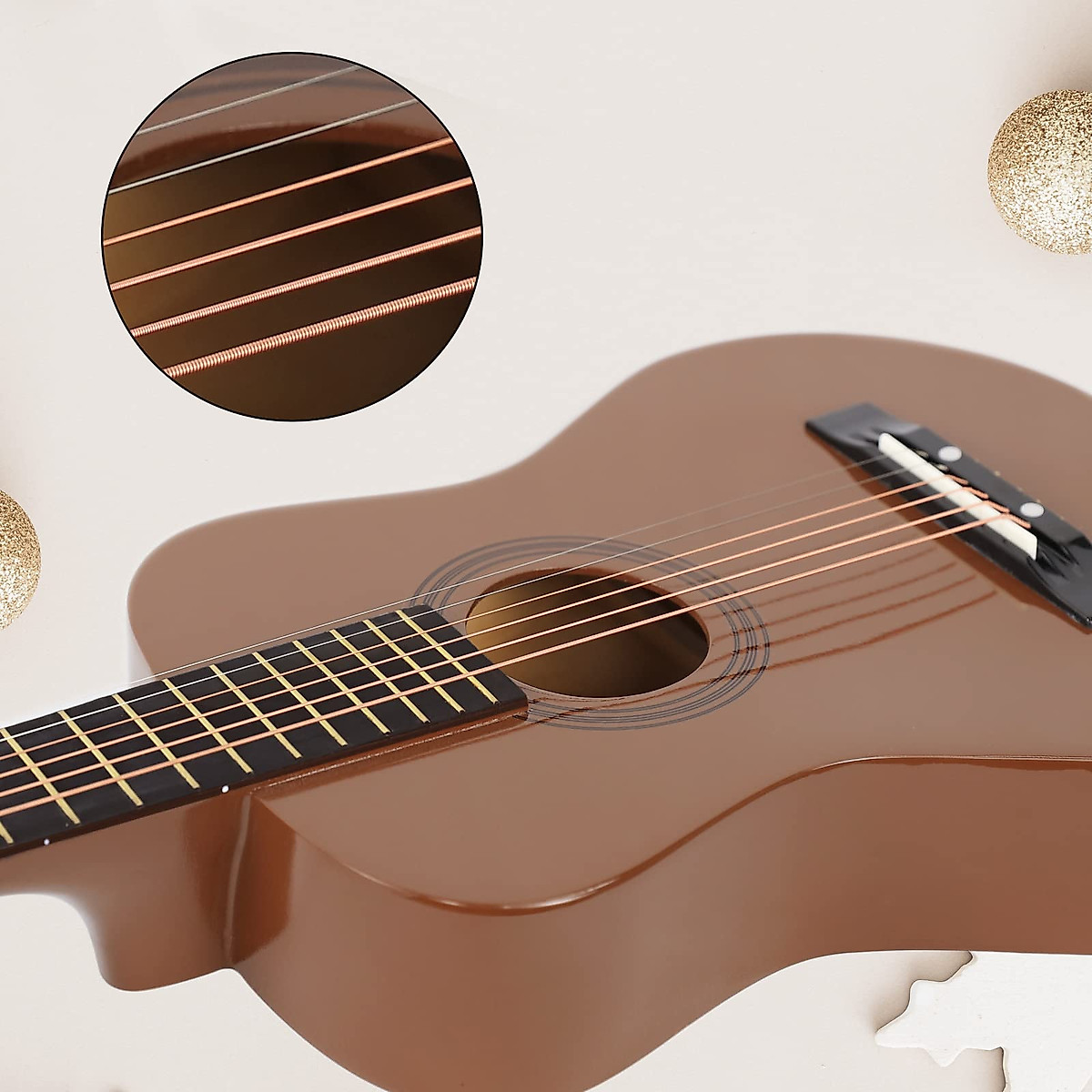 Childs Guitar STRONG WIND Guitar for Beginners Acoustic Kids Guitar 30" Steel Strings Wooden Guitar for Kids Students Girls Boys (Brown,No Bag)