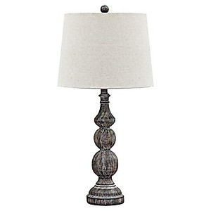 Signature Design by Ashley Mair Rustic Farmhouse Poly Table Lamp Set of 2, Gray
