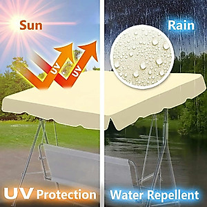 Universal Garden Swing Seat Canopy Replacement, 2 3 Seater Swing Chair Cover Set, Waterproof Anti-UV Heavy Duty Hammock Top Cover for Garden (Color : Red, Size : 142x120x18cm)-
