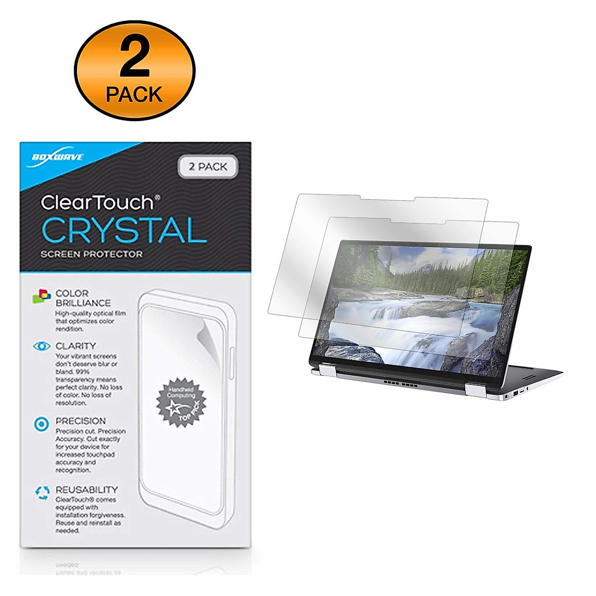 BoxWave Screen Protector Compatible with Dell Latitude 7400 2-in-1 - ClearTouch Anti-Glare (2-Pack), Anti-Fingerprint Matte Film Skin for Dell Latitude 7400 2-in-1