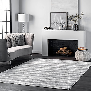 nuLOOM 7' x 9' Performance Indoor Area Rug, Non-Shed, Power Loomed High-Traffic Area Rug for Living Room, Bedroom, Home, Tristan Grey