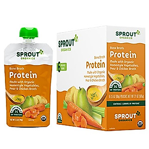 Sprout Organic Baby Food, Stage 2 Pouches, Homestyle Vegetables and Pear with Chicken Broth, 3.5 Oz Purees (Pack of 12)
