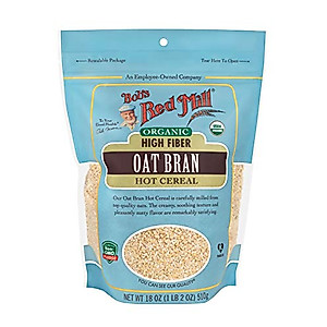 Bob's Red Mill Organic High Fiber Oat Bran Hot Cereal, 18-ounce (Pack of 4)