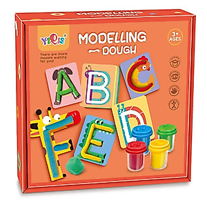 Dough Preschool Education Recognition Fundamental Starter Set, Alphabet Shape and Learn Letters and Language, 3 Years and Up with 4 Colors Dough