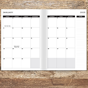 GRC 2023 Monthly Planner, January - December, Floral Calendar & Organizer, 7" x 10", Saddle Stitch Bound